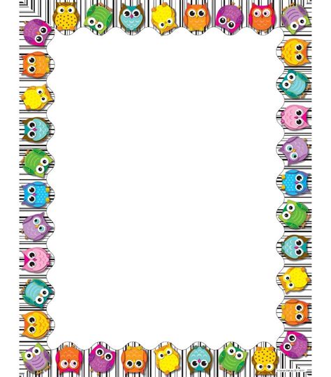 Colorful Owls Computer Paper Classroom Décor From Carson Dellosa