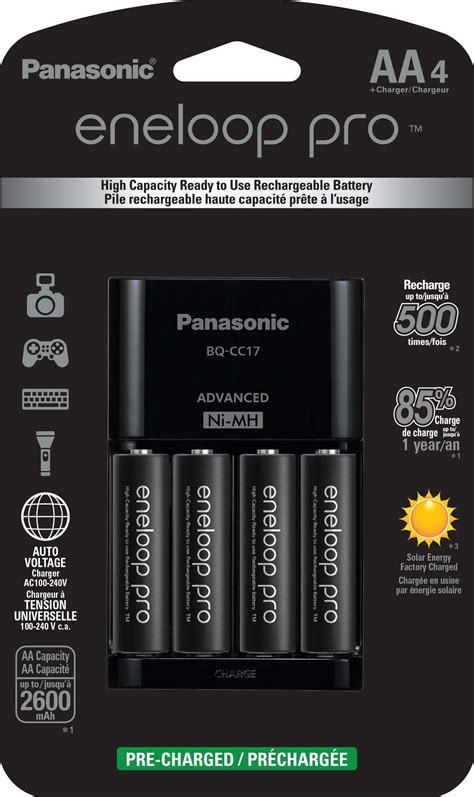 Panasonic Eneloop Pro K Kj17khca4a Battery Charger Aa Nimh X 4
