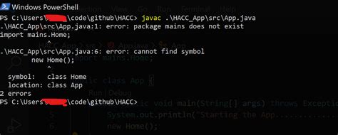 why powershell shows cannot find symbol error but vs code java