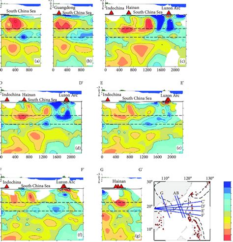 Cross Sections Of Isotropic P Wave Velocity Perturbations Beneath The
