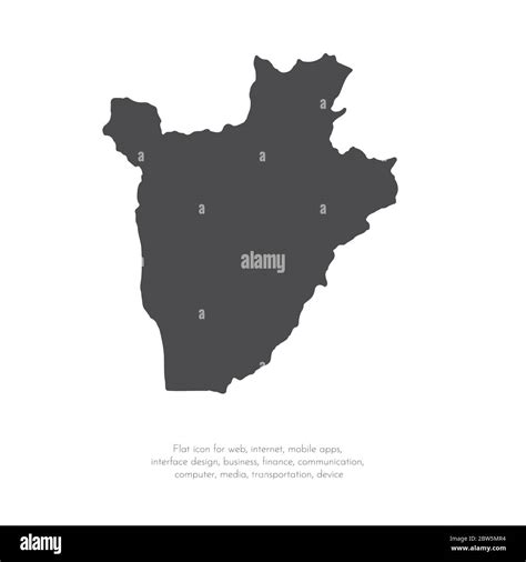 Vector Map Burundi Isolated Vector Illustration Black On White