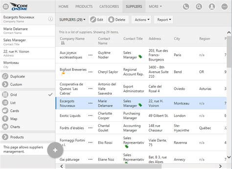 code on time model builder horizontal scrolling with freezing