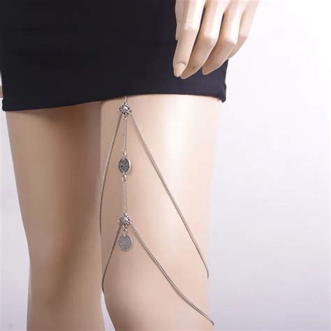 2017 Bohemian Style Legs Thigh Chain Anklet Jewelry Sexy Coin Tassels