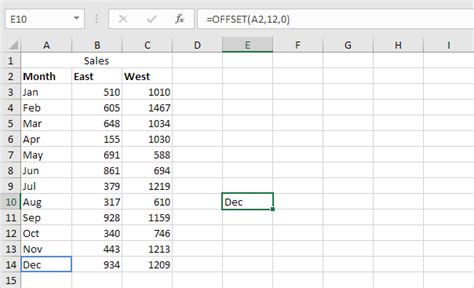 how to use the excel offset function in easy steps