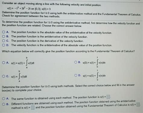 Solved Consider An Object Moving Along A Line With The