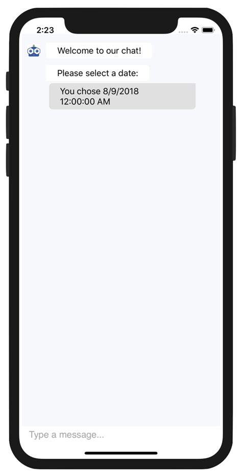 xamarin forms date and time pickers in conversational ui