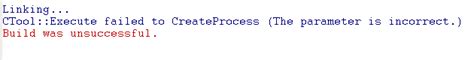 linking error ctool execute failed to createprocess qanda