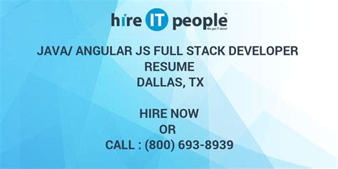 java angular js full stack developer resume dallas tx hire it people