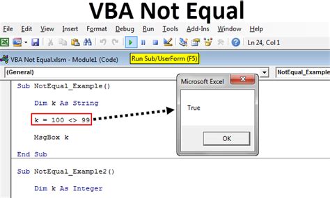vba not equal operator step by step examples of vba not equal to