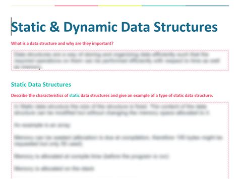 Static And Dynamic Data Structures Scaffold And Answers Teaching