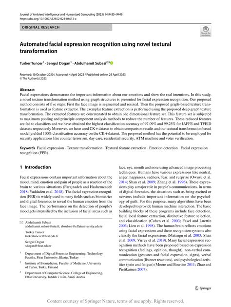 Pdf Automated Facial Expression Recognition Using Novel Textural