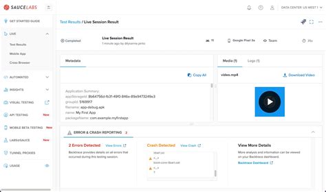 setting up backtrace for your real device tests sauce labs documentation