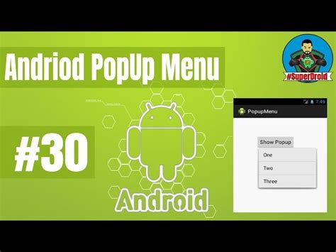30 android tutorial popup menu دورة اندرويد ستوديو قائمة الاختيارات