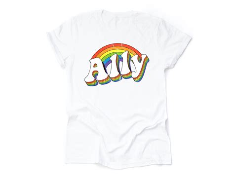 Unisex Retro Lgbtq Ally T Shirt 70s Gay Pride Flag Shirt Etsy
