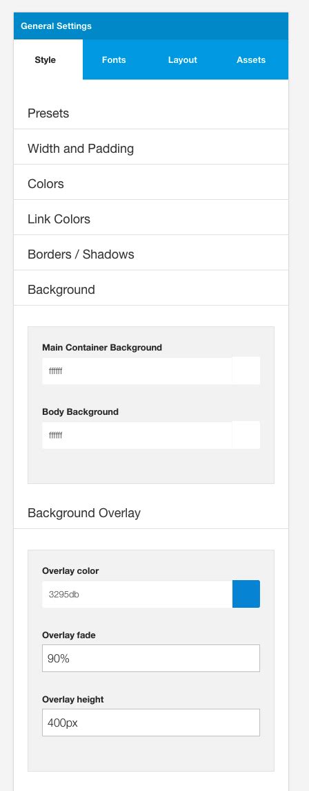 background and overlay buildr joomla template documentation