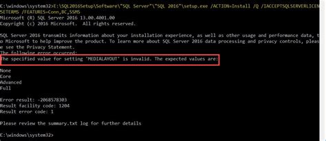 sql server how to install ssms from command line error the