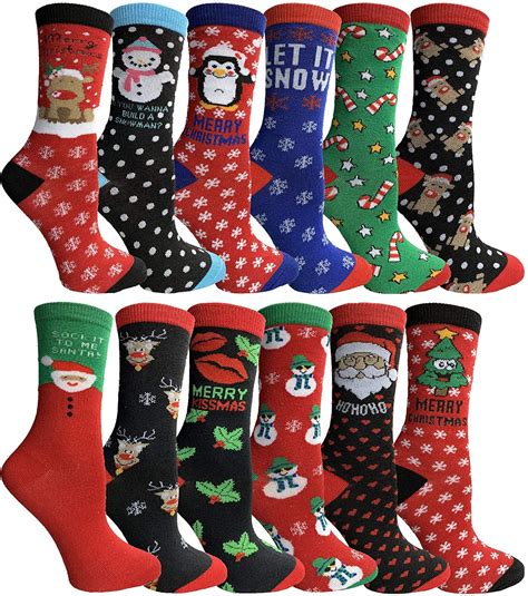 Yacht And Smith 12 Pairs Christmas Fuzzy Socks Womens Holiday Slipper