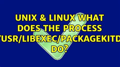 unix and linux what does the process usr libexec packagekitd do youtube