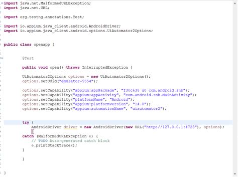 java lang nosuchmethoderror while launching the app using appium