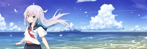 Wallpaper Anime Girls Kantai Collection Hibiki Kancolle Schoolgirl