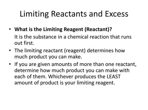 Limiting And Excess Reactants Ppt