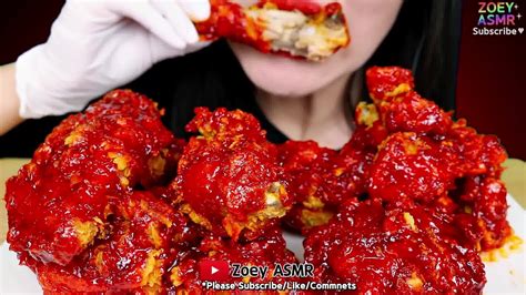 Asmr Spicy Fried Chicken Bbq 뱀파이어치킨 2단계 먹방 No Talking Eating Sounds