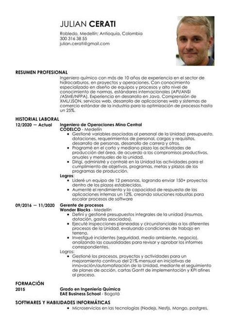Hacer Una Hoja De Vida Online Para Colombia Formatos