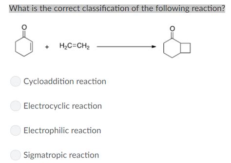 Solved What Is The Correct Classification Of The Following