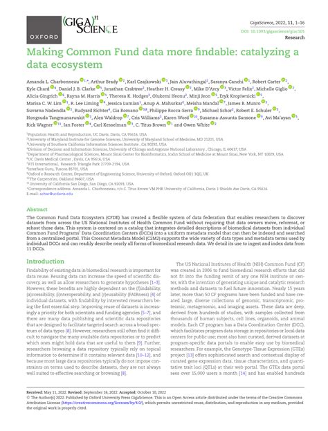 Pdf Making Common Fund Data More Findable Catalyzing A Data Ecosystem