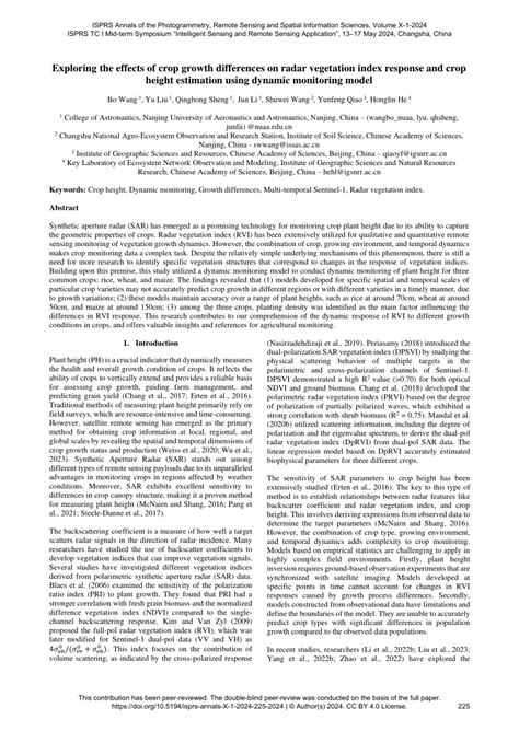 Pdf Exploring The Effects Of Crop Growth Differences On Radar