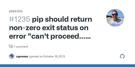 pip should return non zero exit status on error can t proceed due