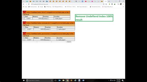 remove undefined index error in php 100 result youtube