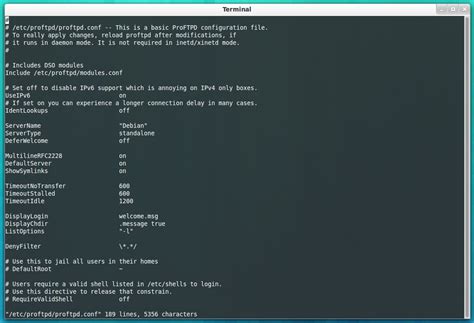 installing and configuring proftpd server in ubuntu debian
