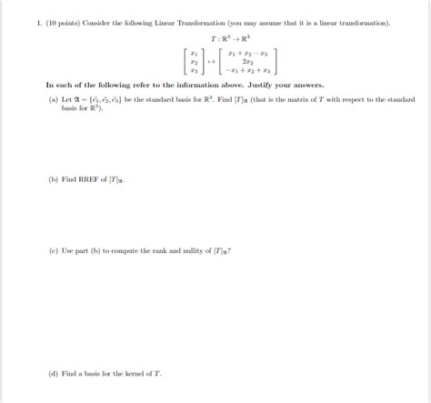 Solved 1 10 Points Consider The Following Linear