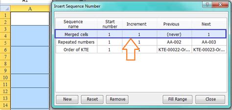 quickly create and insert unique sequential numbers in excel