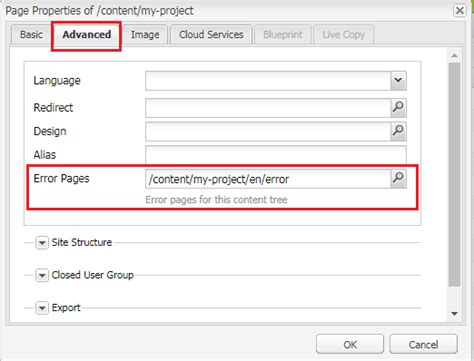 error page field aem cq5 tutorials