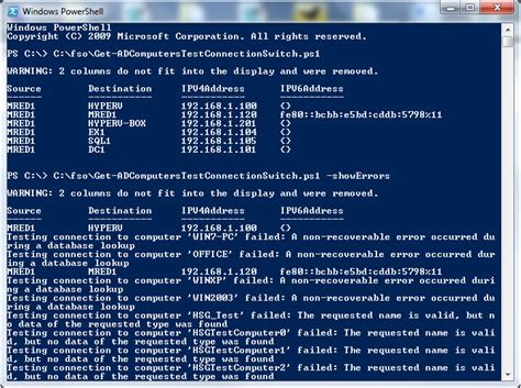 query active directory and ping each computer in the domain by using