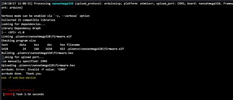 problem uploading to arduino error in usb platformio ide