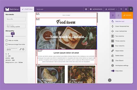 mail cat cc web app to convert designs into html emails built with