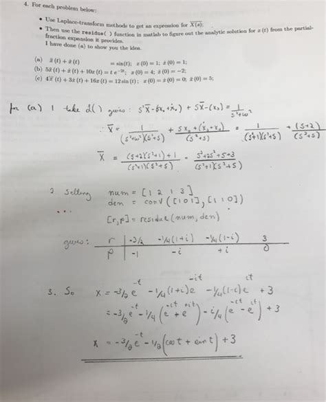 solved for each problem below use laplace transform meth