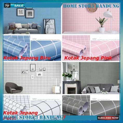Jual Wallpaper Dinding Ukuran 45 Cm X 10 M Motif Kotak Square Minimalis