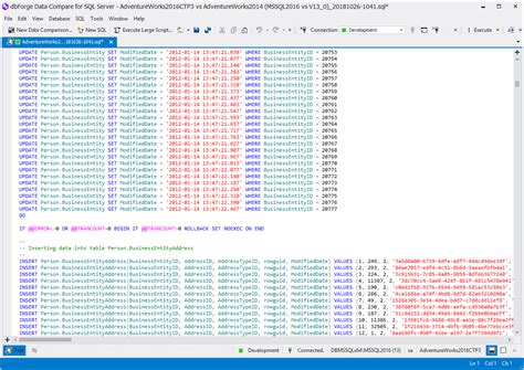 how to compare table data in sql server databases