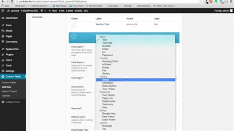 advanced custom fields tutorial 1 nested repeater fields