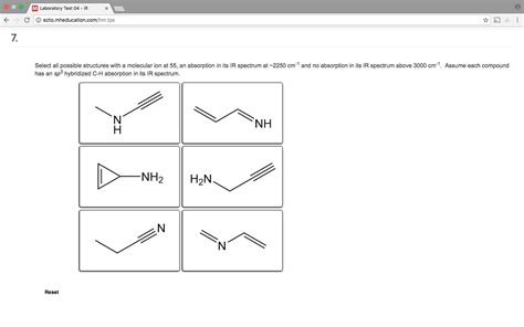 Solved Select All Possible Structures With A Molecular Ion