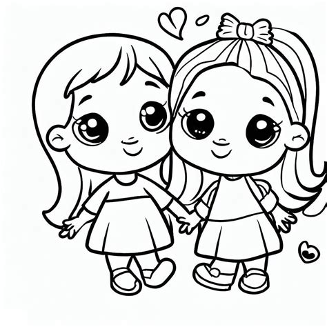 Desenhos De Melhores Amigas 11 Para Colorir E Imprimir Colorironline Com