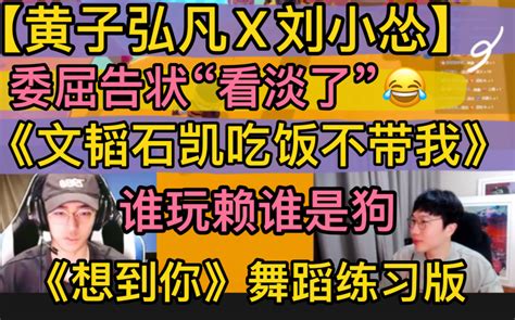 【黄子弘凡x刘小怂】委屈告状“看淡了”，《文韬石凯吃饭不带我》，谁玩赖谁是狗，《想到你》舞蹈练习室版， 超凶的狍子 超凶的狍子 哔哩哔哩视频