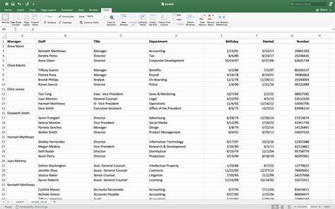 organization structure in excel
