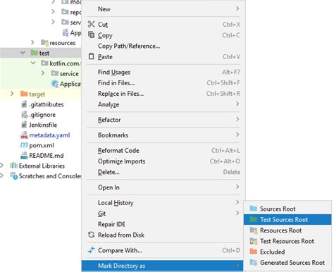 in intellij right click on a test does not present a run option