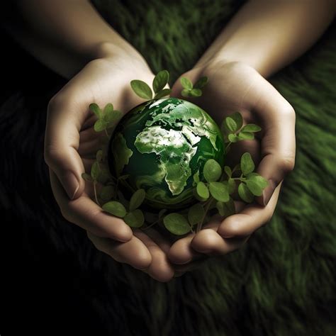 Conceito De Ambiente Mundial Globo Verde Nas Mãos Banner Do Dia Da