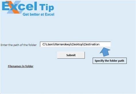list files in a folder using vba in microsoft excel